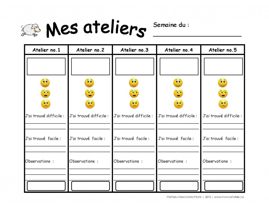Tableau de suivi pour les ateliers – Rapido-Présco Tableau de suivi pour les ateliers – Rapido-Présco